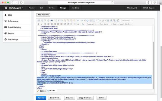 Adobe Business Catalyst | LiveAgent