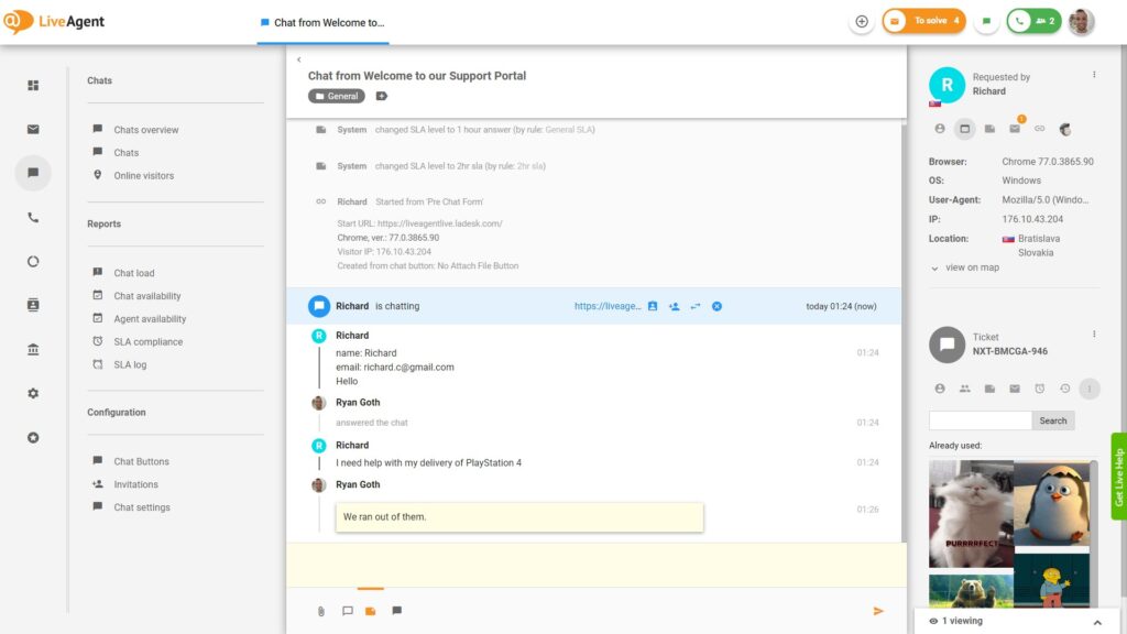Chat em tempo real | LiveAgent