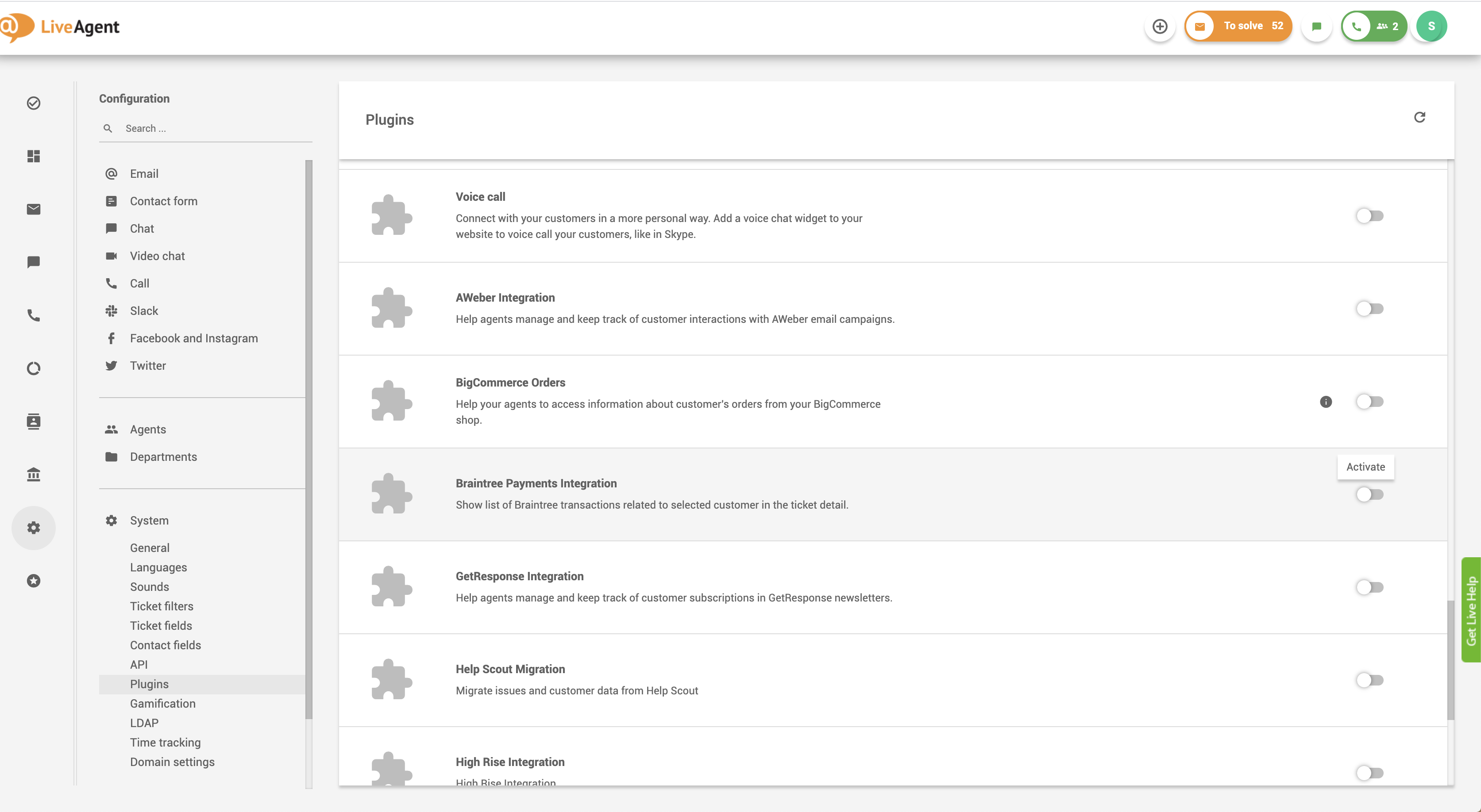 Braintree | LiveAgent