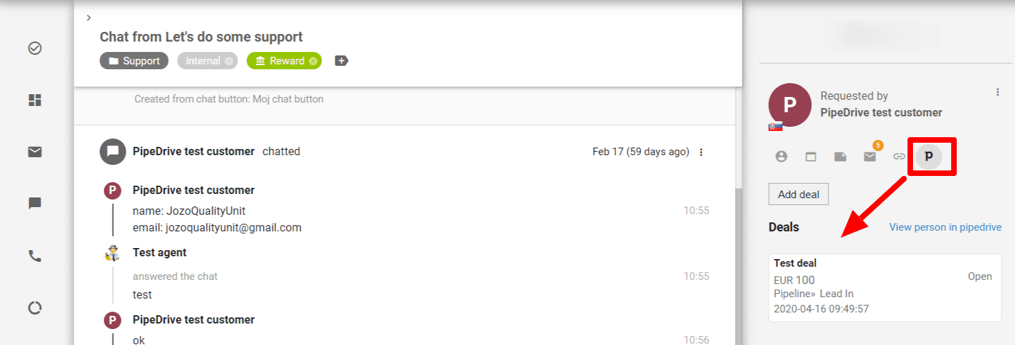 PipeDrive - LiveAgent