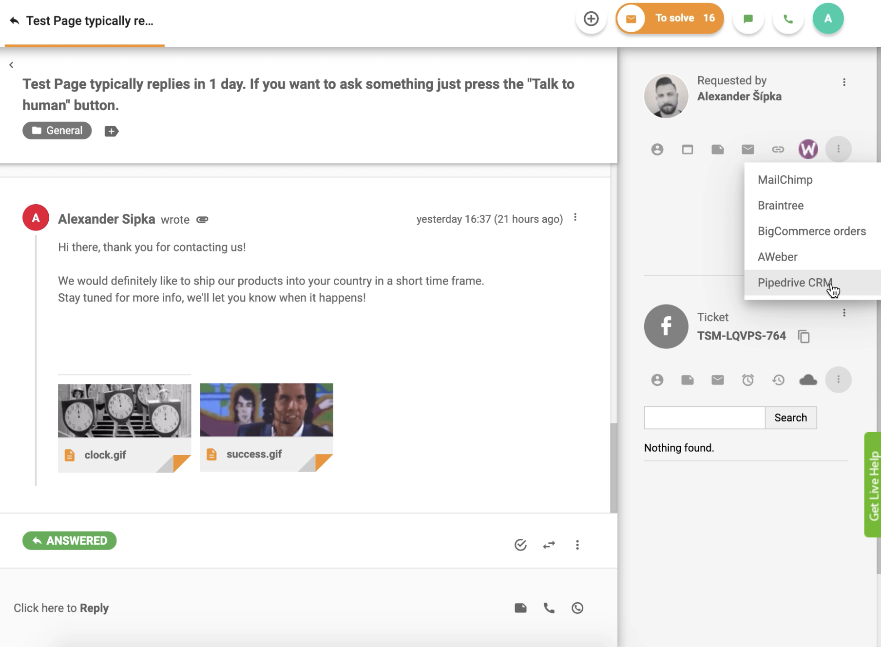 PipeDrive - LiveAgent