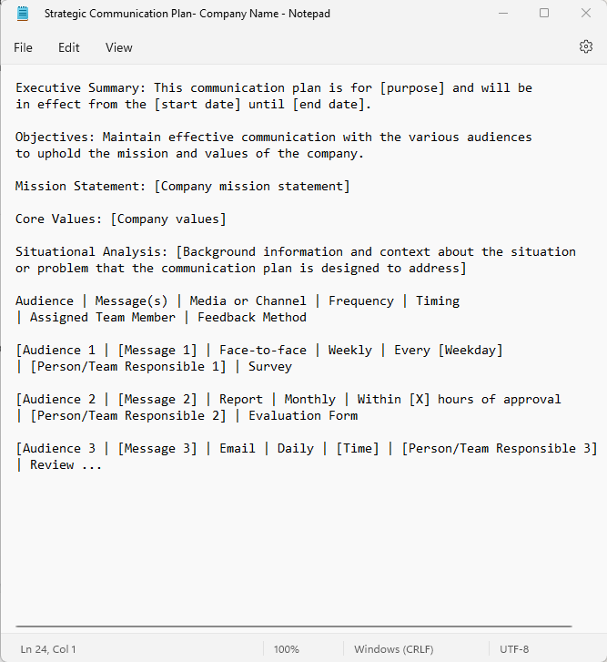 Communication Plan Templates Copy Paste LiveAgent