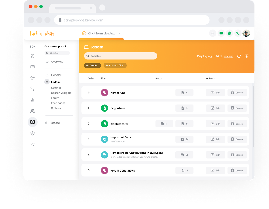 Knowledge Base software - LiveAgent
