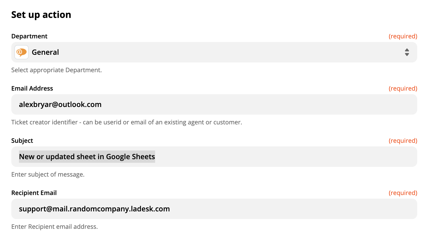 Google Sheets - LiveAgent